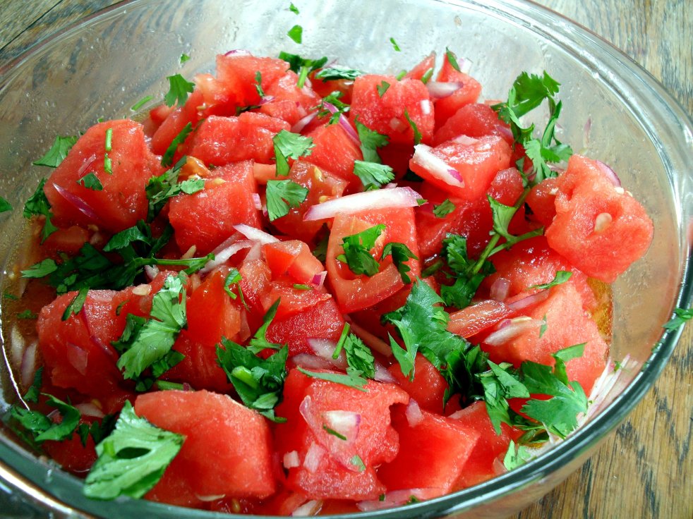 Watermelon & Tomato Salad | Veronica's Cornucopia